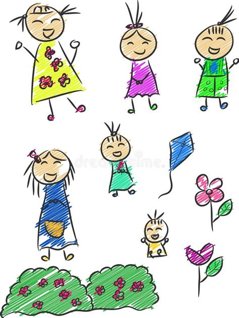 Garabato de los niños ilustración del vector Ilustración de bebé