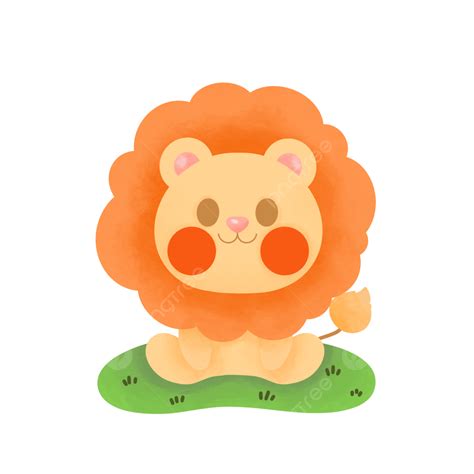 Dessins Animés Lions Peints à La Main Animaux Mignons Et Minimalistes