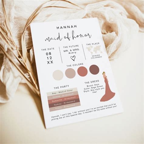 ADELLA Edgy Modern EDITABLE Bridesmaid Info Card Zazzle Bridesmaid