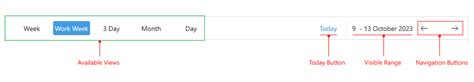 NET MAUI Scheduler Header Documentation Header Visual Structure