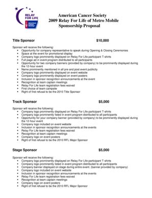 Fillable Online Relay Acsevents Th Annual American Cancer Society