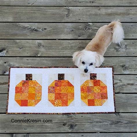 Pumpkin Quilt Block And Table Runner Tutorial Freemotion By The River