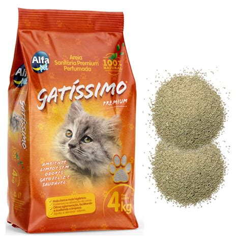 Areia para gatos Higiênica Sanitária Perfumada Gatíssimo 4Kg Submarino