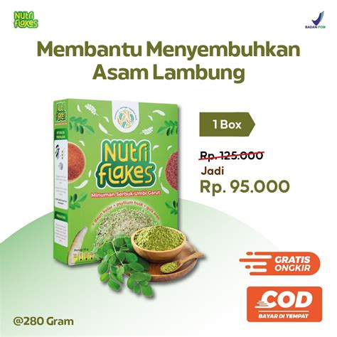 Jual Nutriflakes Umbi Garut Atasi Asam Lambung Original 1 Box Shopee