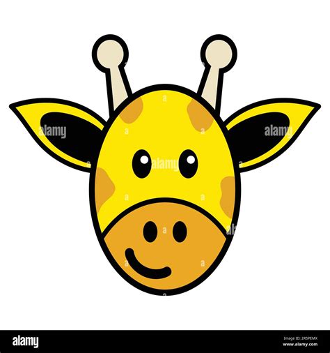 Simple Cartoon Of A Cute Giraffe Stock Vector Image Art Alamy