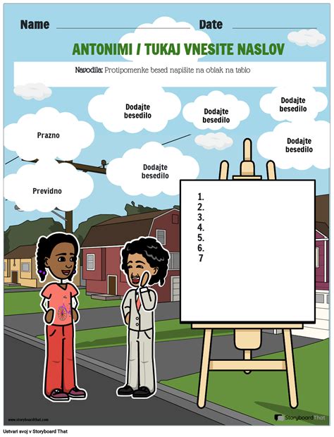 Delovni List Za Antonime Storyboard Par Sl Examples