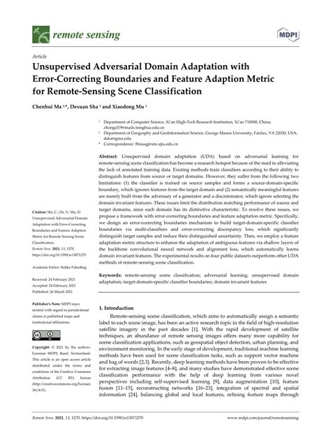 pdf unsupervised adversarial domain adaptation with error‐correcting boundaries and feature