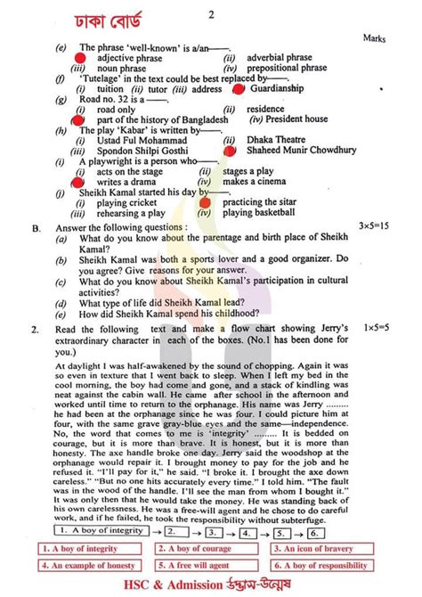 HSC English 1st Paper Question Solution Dhaka Board 2023