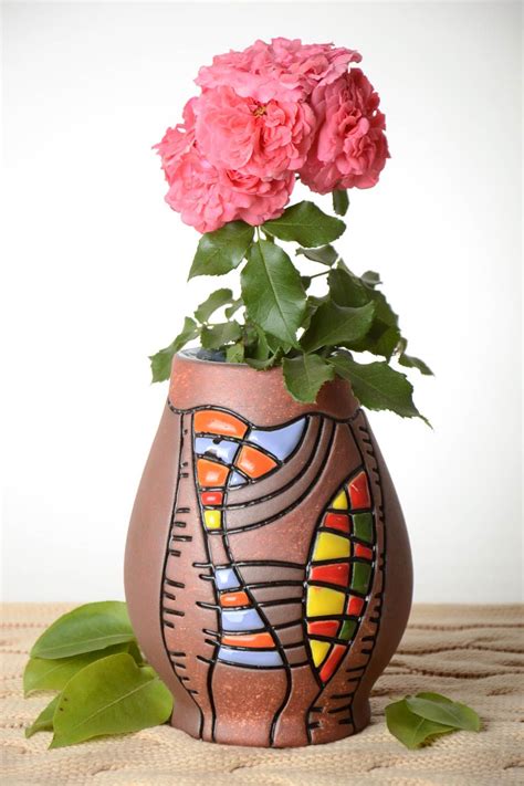 Jarrón decorativo hecho a mano 800 ml decoración de interior regalo