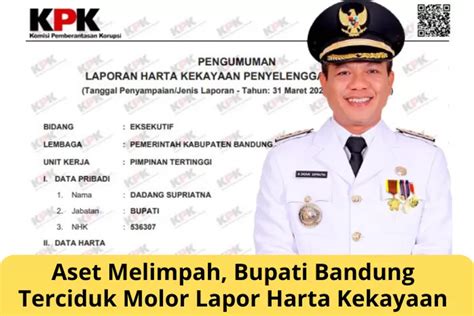 Dadang Supriatna Tak Lapor Harta Kekayaan Ke LHKPN 2022 Kabarnya