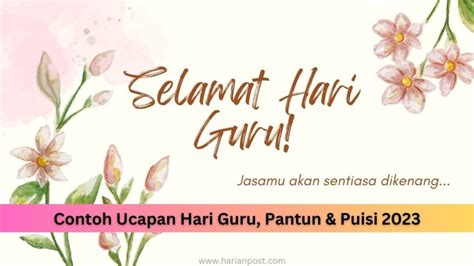 Contoh Ucapan Hari Guru Pantun Puisi Selamat Hari Guru