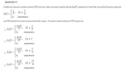 solved question 17 a stationary gaussian random process x t