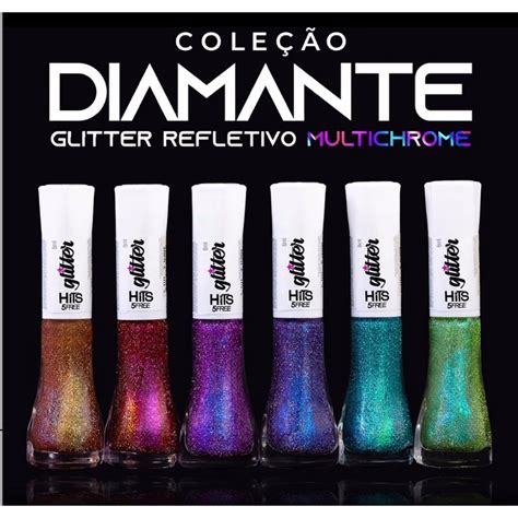 Esmalte Hits Diamante Glitter Refletivo Multichrome Escolher A Cor