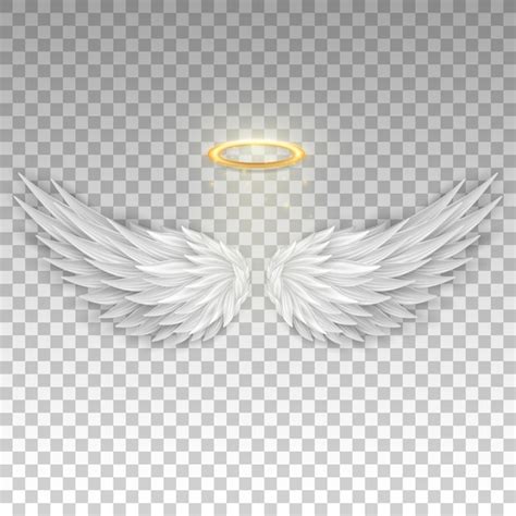 Alas Blancas De Ngel Tridimensionales Y Nimbus Brillante Aureola De
