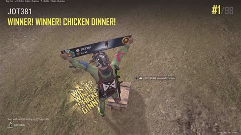 JOT381 PUBG 021123 ERANGEL 3 KILLS 1134th SOLO WIN 1 98 CHICKEN DINNER
