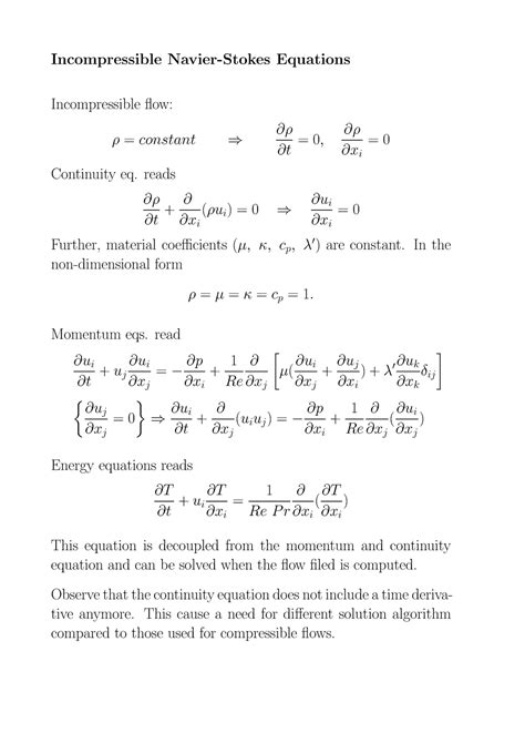 finite volume föreläsningsanteckningar 5 incompressible navier stokes equations