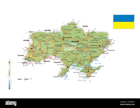 Physische Und Politische Landkarte Der Ukraine Adobe Illustrator Ai