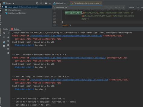 Gcc CMake Error Configure File Problem Configuring File With CLion