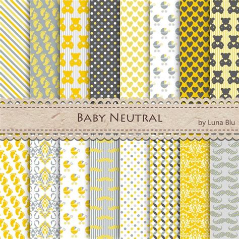 Baby Digital Paper Pack Neutral Gender Baby By Lunabludesign