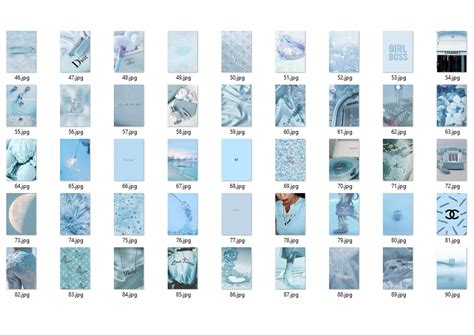 Light Blue Aesthetic Photo Collage Baby Blue Wall Collage Etsy Australia