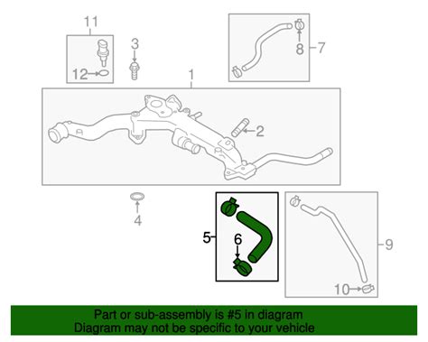 2011 2018 Subaru Front Hose 21204AB230 OEM Subaru Parts Center