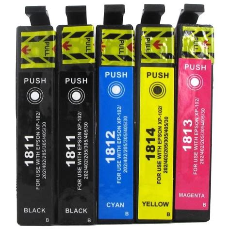 Pack De 5 Cartouches D Encre EPSON 18 XL Noir Multi Couleurs