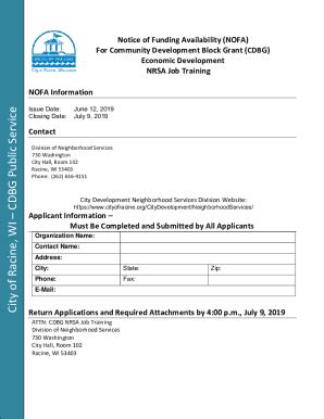 Fillable Online Notice Of Funding Availability NOFA Public Services
