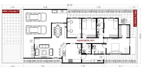 Plantas de casas térreas coloniais 3 quartos para você se inspirar