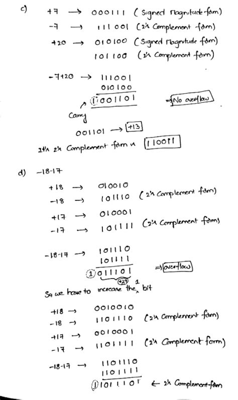 2 convert the following two s complement binary numbers to decimal numbers these numbers are