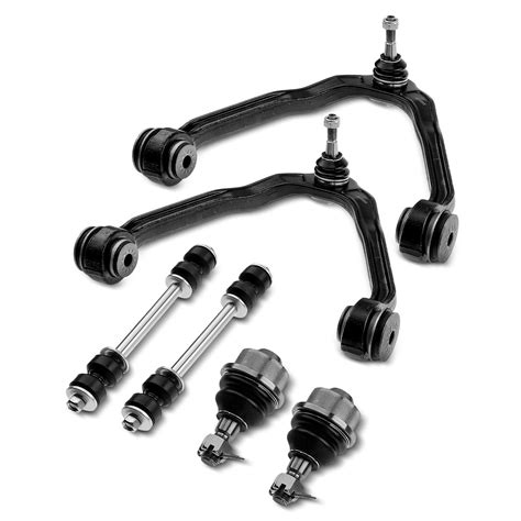 6 Pcs Front Lower Upper Control Arm With Ball Joint Sway Bar Link For
