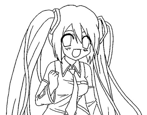 Dibujo De Miku Hatsune Vocaloid Para Colorear Dibujos Net