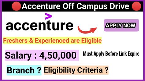 Accenture Off Campus Drive L Salary Lpa L Freshers Experienced