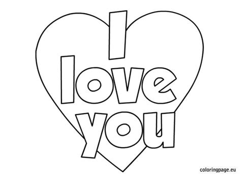 Coloriage I Love You simple dessin gratuit à imprimer