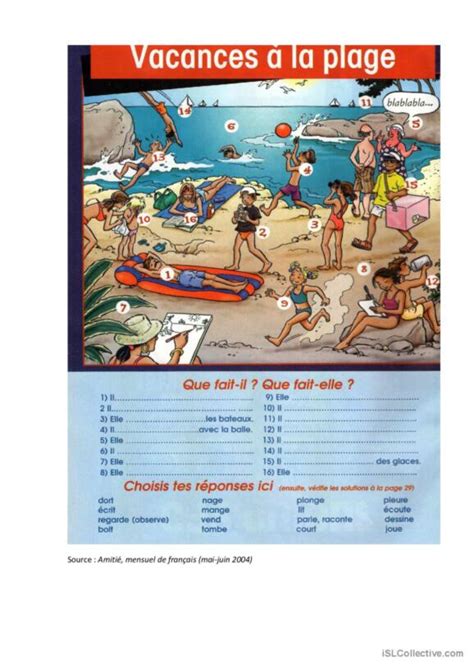 74 Vacances Français FLE fiches pedagogiques pdf doc