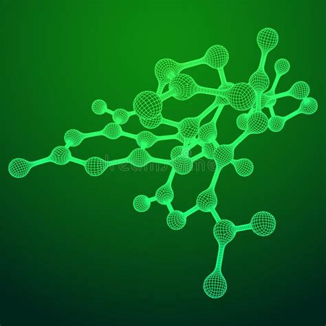 Wireframe Mesh Molecule Connection Structure Stock Vector
