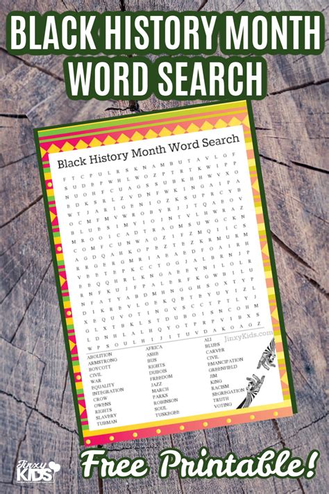 Free Printable Black History Month Word Search