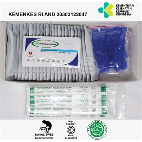 Jual Alat Tes Swab Antigen New Clungene Lungene Biru Ori AKL Kemenkes