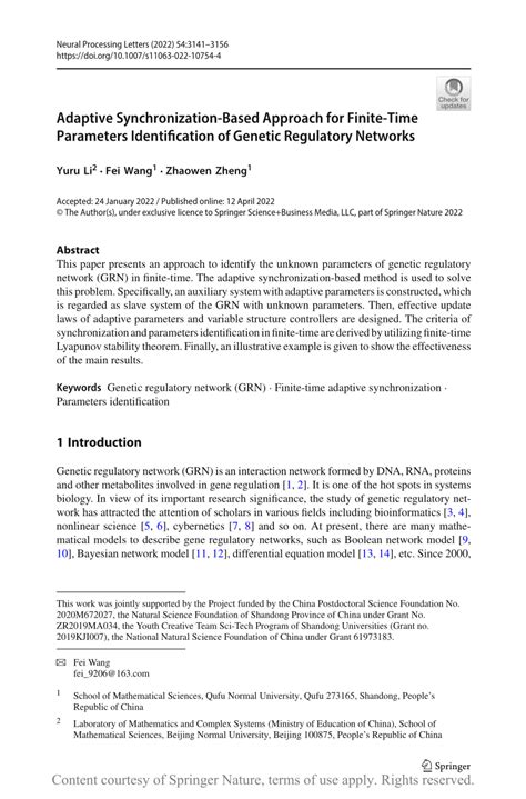 adaptive synchronization based approach for finite time parameters identification of genetic