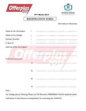 Fillable Online REGISTRATION FORM Nehru Group Of Institutions Fax