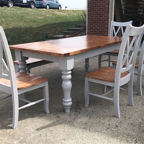 Chunky Unfinished Hardwood Farmhouse Dining Table Legs Set Of
