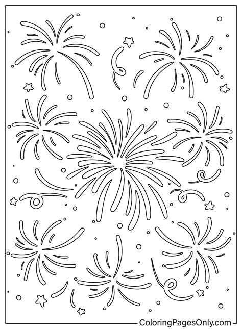 19 Coloriages De Feux D Artifice ColoringPagesOnly