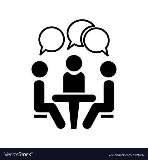 Icon Conference People Sitting Around Table Vector Image