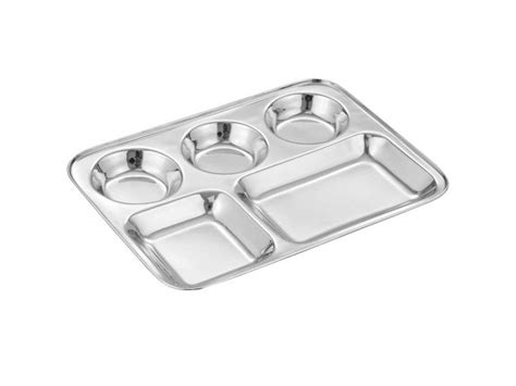Stainless Steel Rectangular Compartment Mess Tray 5 At Rs 350 Piece