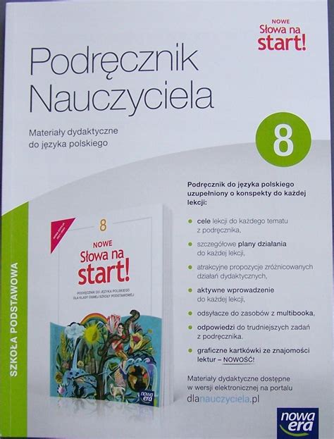 NOWE SŁOWA NA START KL 8 PODRĘCZNIK KSIĄŻKA NAUCZYCIELA 14372653692