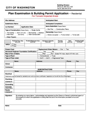 Fillable Online Ci Washington Il Plan Examination Building Permit