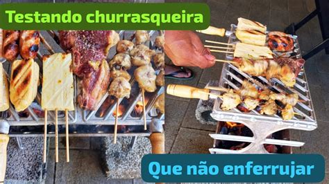 TESTANDO A MELHOR CHURRASQUEIRA DE ALUMÍNIO FUNDIDO DESMONTÁVEL