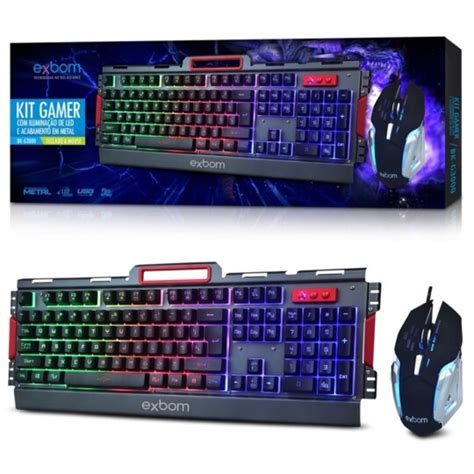Kit Teclado Semi Mec Nico E Mouse Gamer Usb Abnt Iluminado Led Rgb