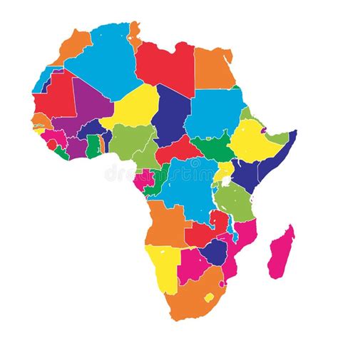 Mapa Detallado Político Colorido Nuevo Del Mapa De África Estados