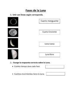 Fases De La Luna Idioma Espa Ol O Castellano Curso Nivel Tercero