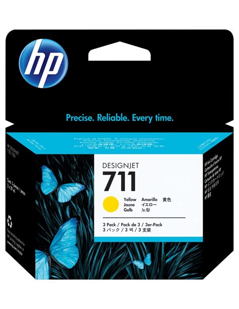 HP Pack De Ahorro De 3 Cartuchos De Tinta DesignJet 711 Amarillo De 29 Ml